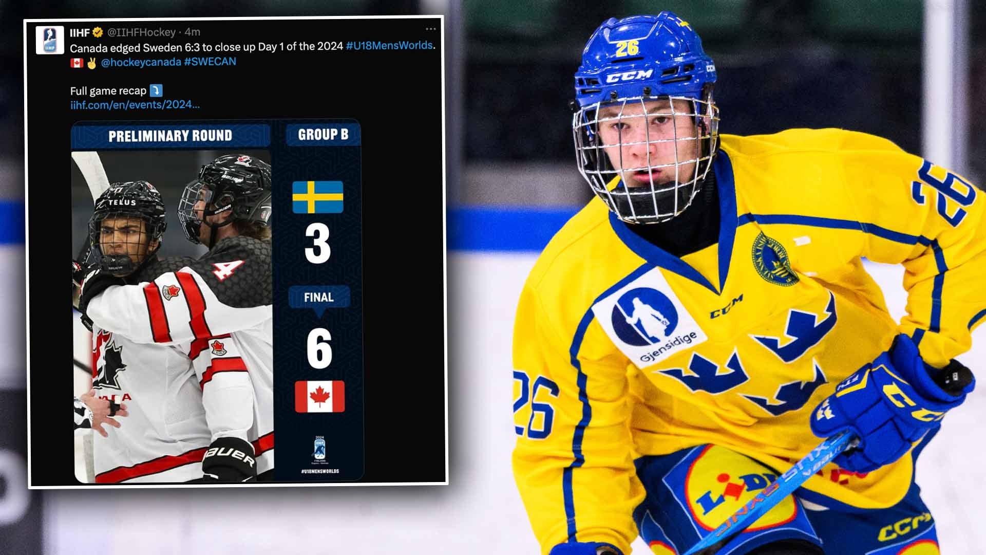 U18-VM: Förlust i premiären mot Kanada - HockeyNews