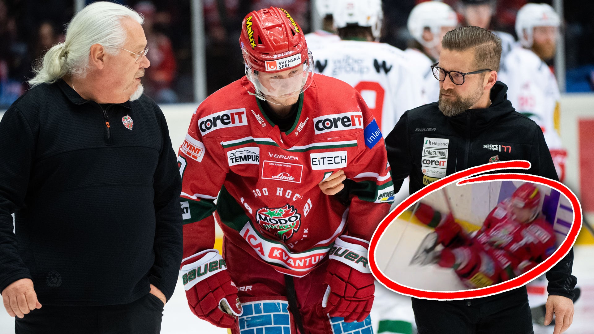 Tunga bilderna för Modo – viktige centern lämnar isen skadad - HockeyNews