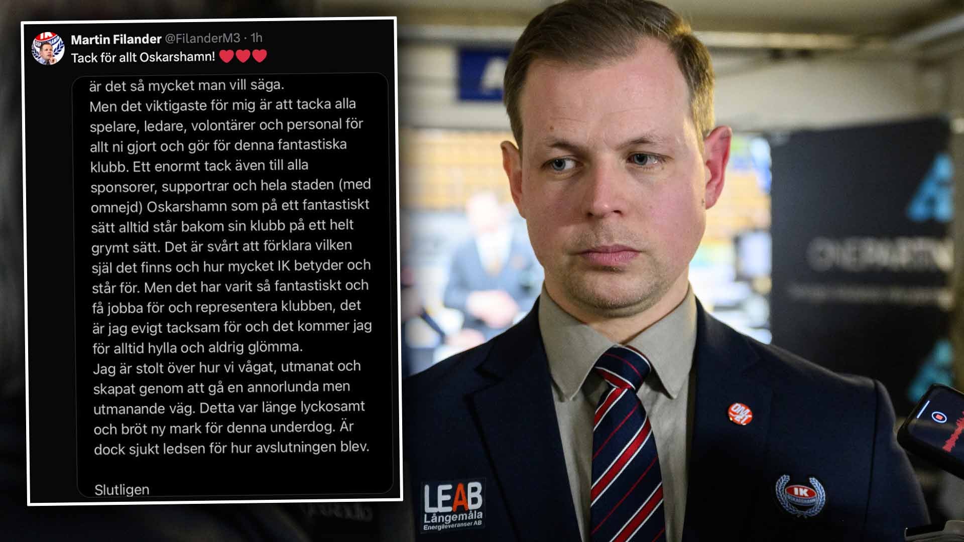 Filander riktar sig till fansen: "Sjukt ledsen" - HockeyNews